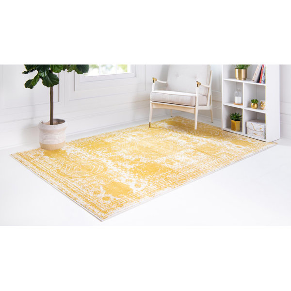 Lark Manor Rizo Pat Oriental Mustard Yellow Area Rug & Reviews | Wayfair