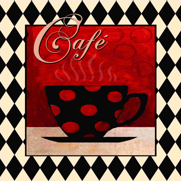 Winston Porter Polka Dot Cafe - Wrapped Canvas Graphic Art | Wayfair
