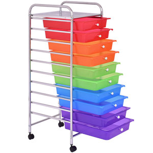 Symple Stuff Wiggins 10 Drawer Rolling Storage Chest | Wayfair