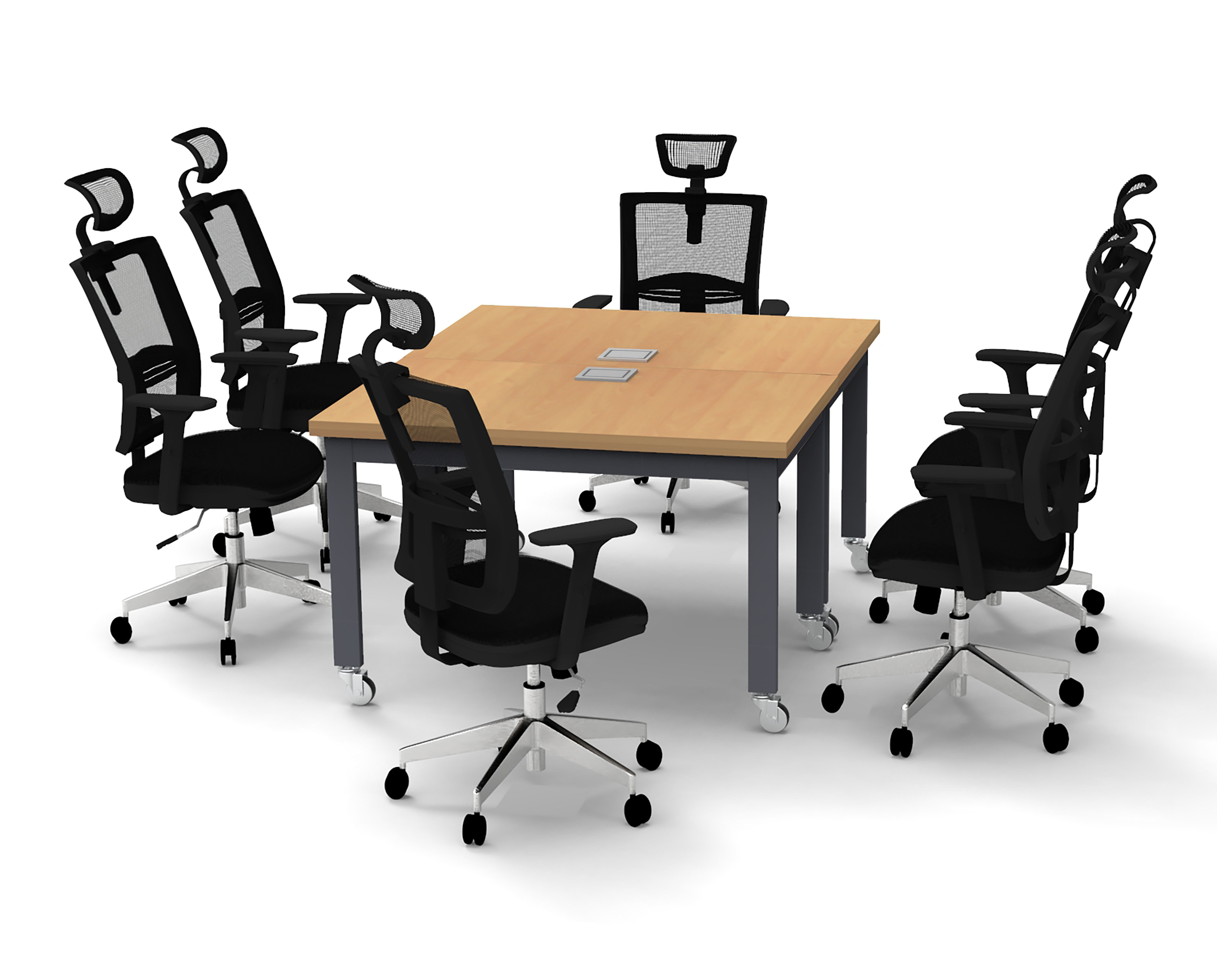 Latitude Run® Althelia 6 Person Conference Meeting Tables with 6 Chairs ...