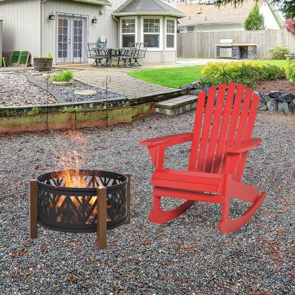 Dovecove Outdoor Arcola Rocking Solid Wood Chair & Reviews | Wayfair