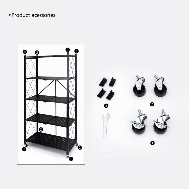 WS at Home Matsu 62.2 H X 28.4 W X 13.4 D Foldable Storage Shelves ...