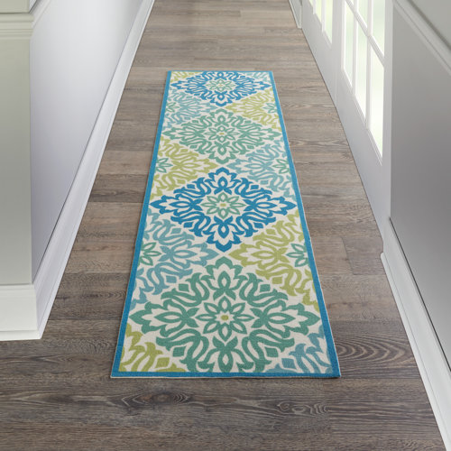 Charlton Home® Wifrith Geometric Blue/Green Outdoor Area Rug & Reviews ...