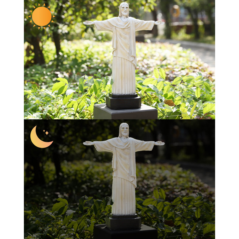 Trinx Alexann Solar Christ the Redeemer Jesus Outdoor Garden Statue ...