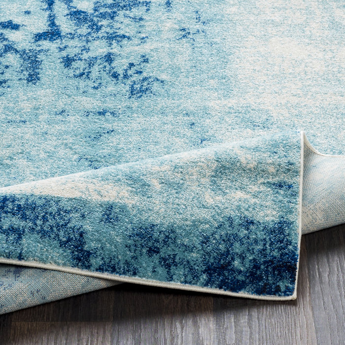 17 Stories Mariario Performance Navy/Teal Rug & Reviews | Wayfair