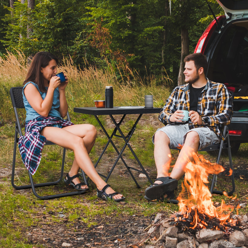 Latitude Run® Square 2 - Person Outdoor Dining Set with Cushions ...