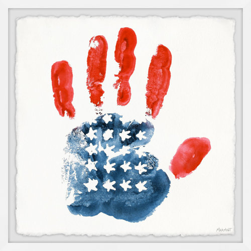 Marmont Hill American Flag Handprint - Single Picture Frame Painting ...