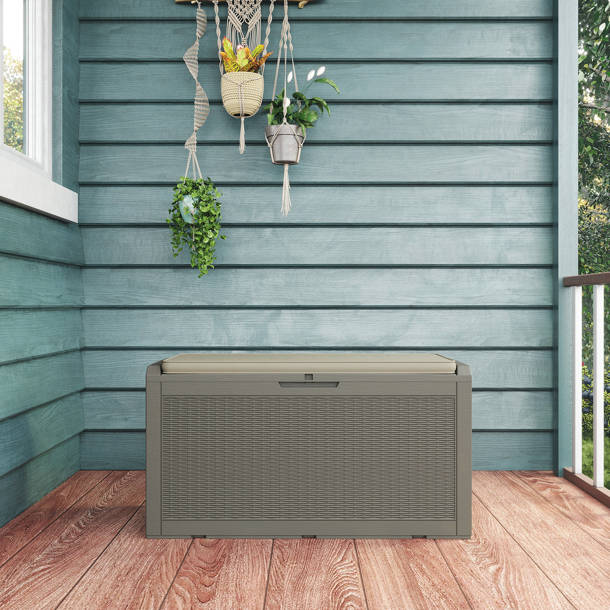 Ebern Designs Quartey 100 Gallons Water Resistant Resin Lockable Deck ...