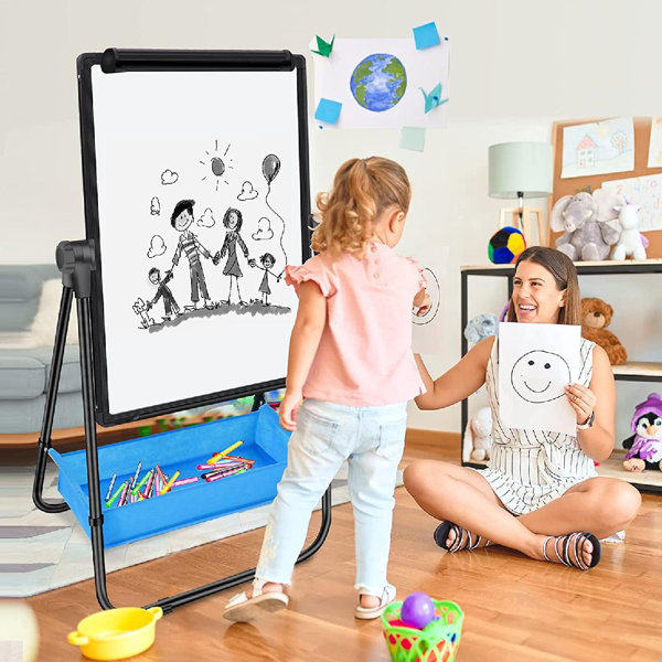 Inbox Zero Double Sided Portable Magnetic Free Standing Dry Erase Board ...