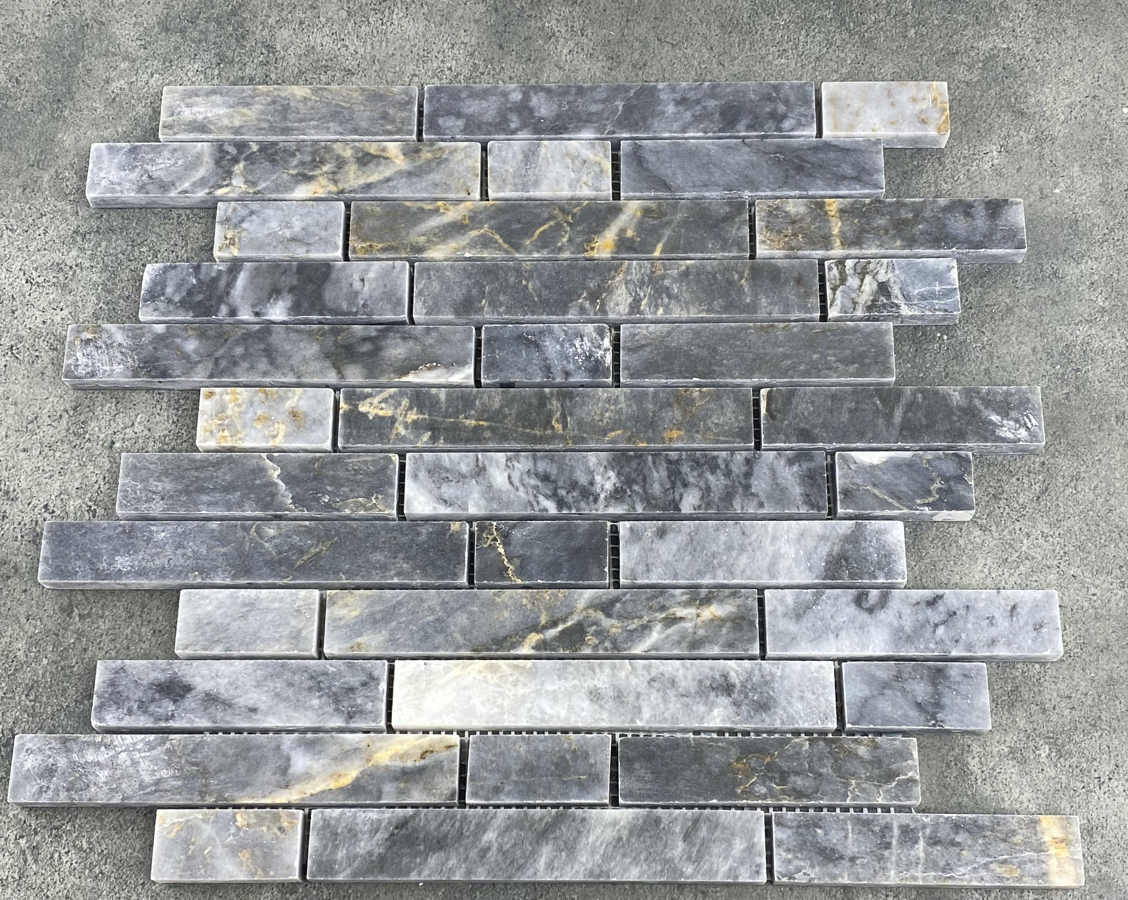 Miletos Stone Collection 1" x 1" Marble Linear Mosaic Sheet Wall ...