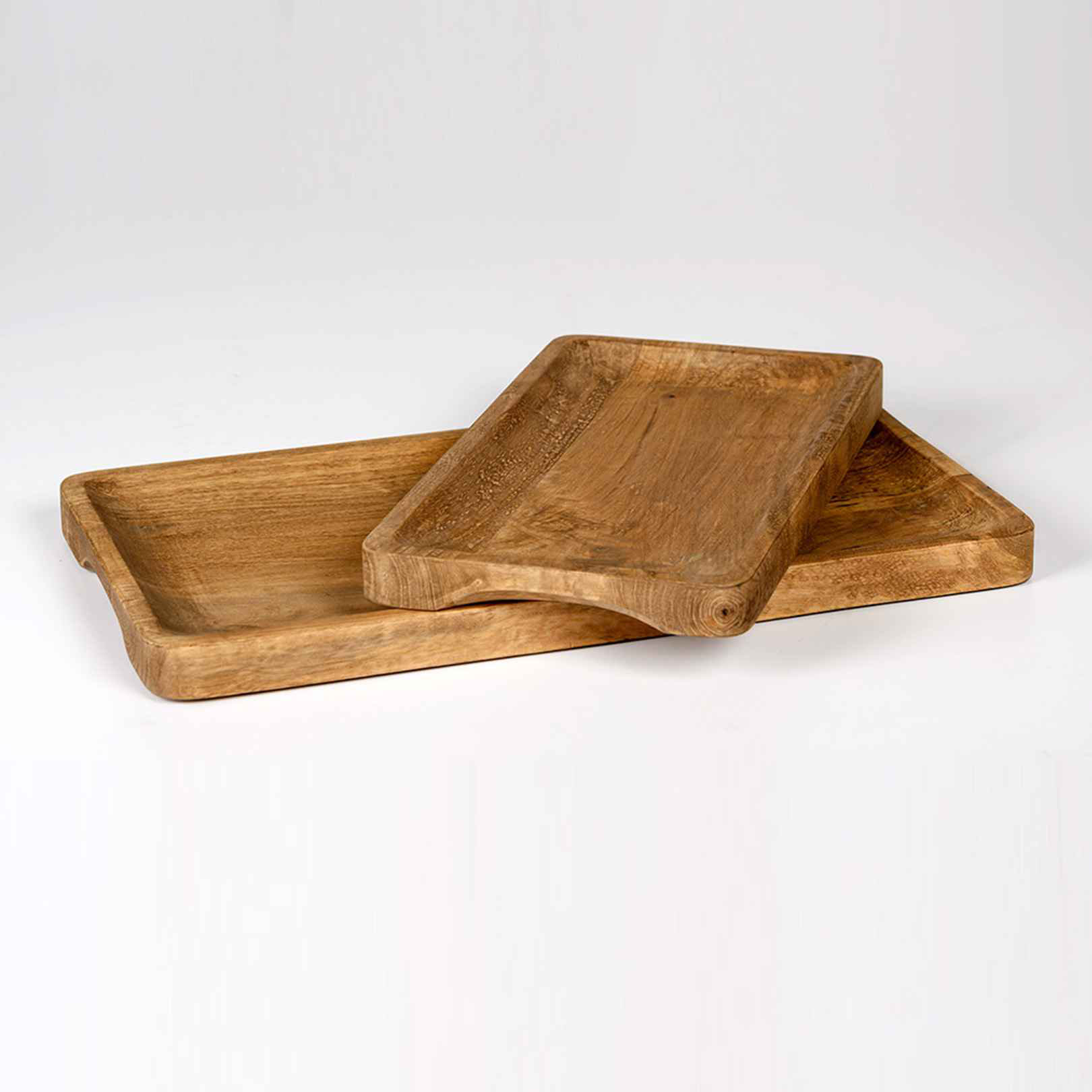 Millwood Pines Potterslane Solid Wood Tray - Set of 2 | Wayfair