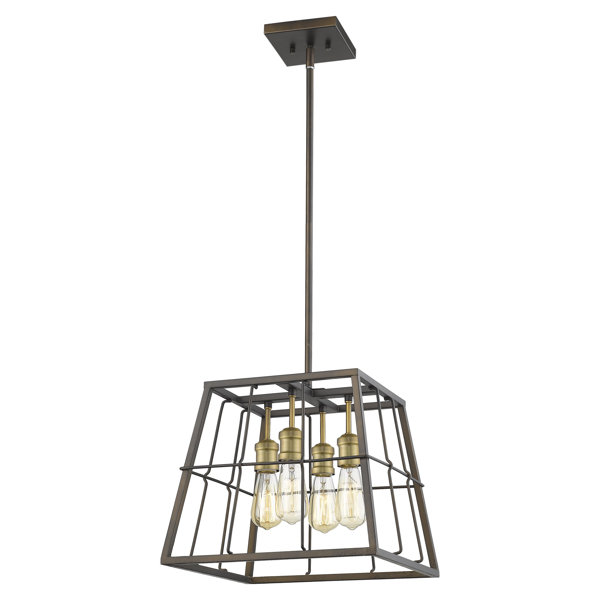 17 Stories Aleeshia 1 - Light Lantern Rectangle Pendant with Crystal ...