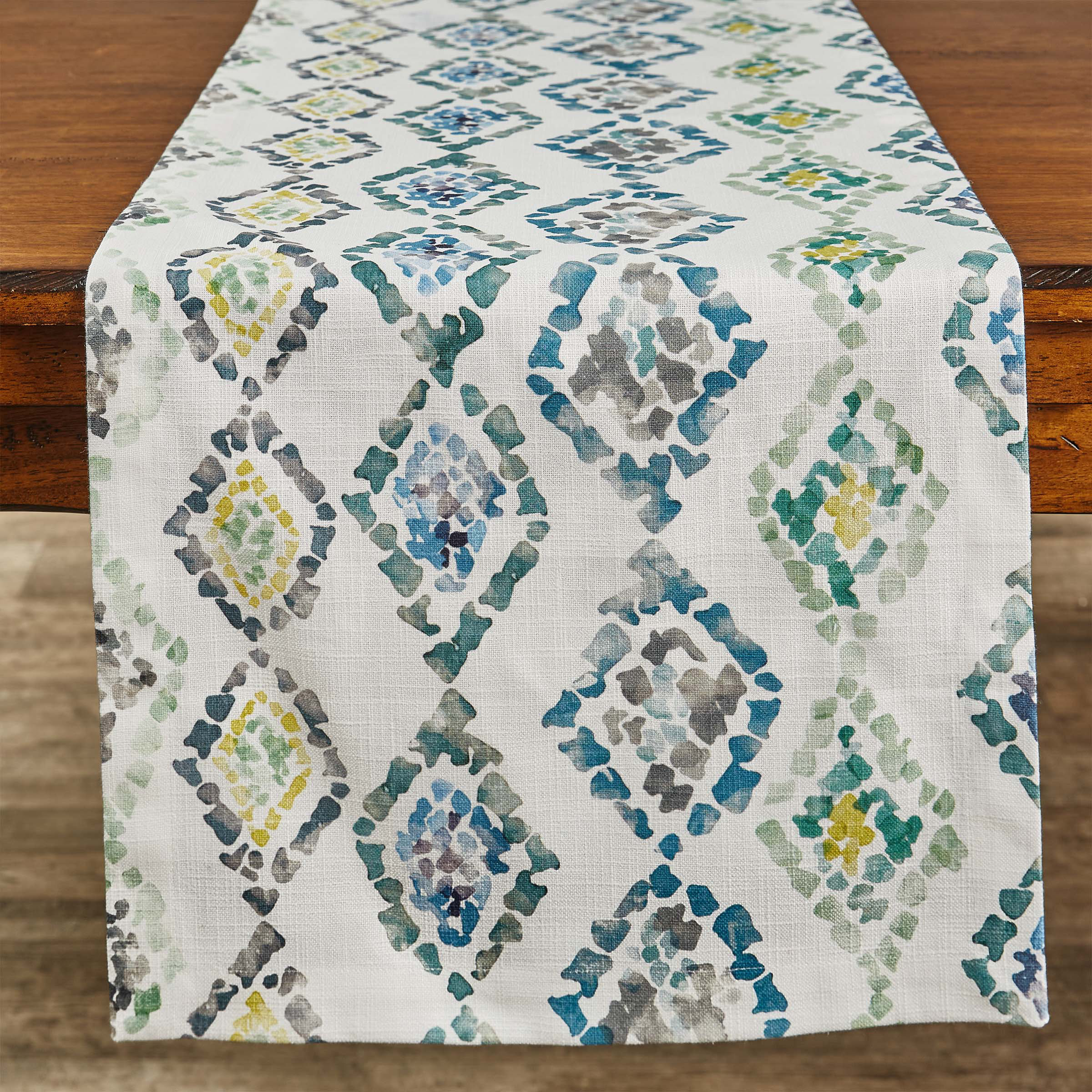 Ivy Bronx Bog Rectangular Geometric Cotton Table Runner | Wayfair