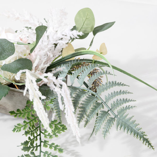 Primrue Rose and Fern Floral Arrangement in Planter & Reviews | Wayfair