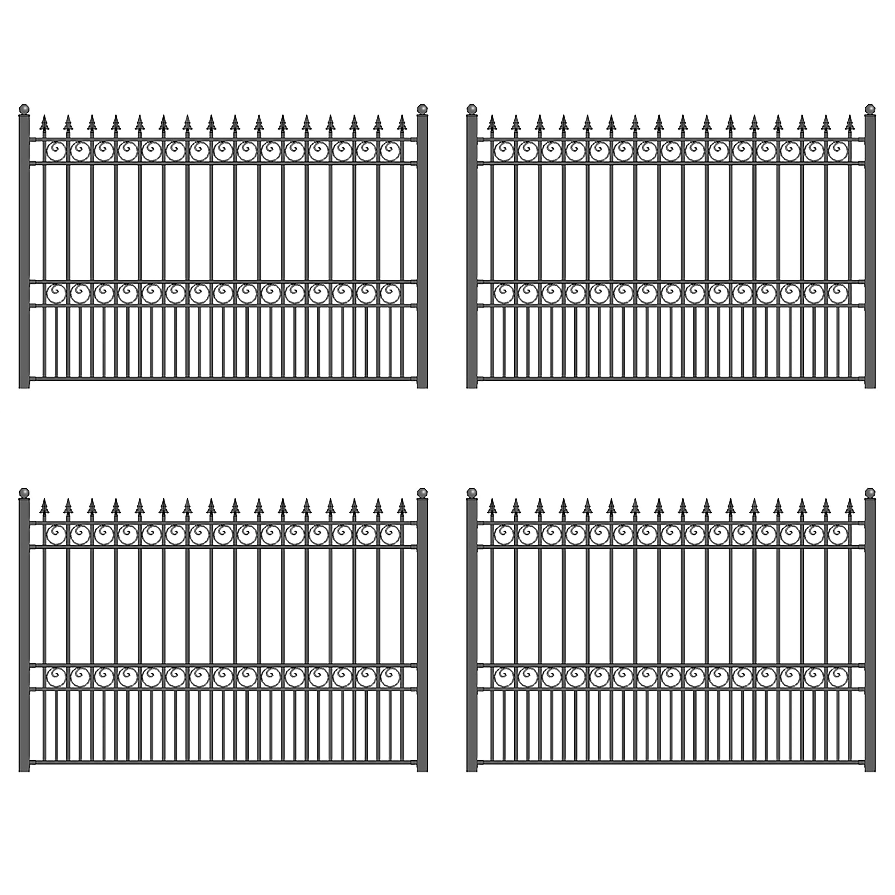 ALEKO 8 ft. H x 8 ft. W Metal Fence Panel | Wayfair
