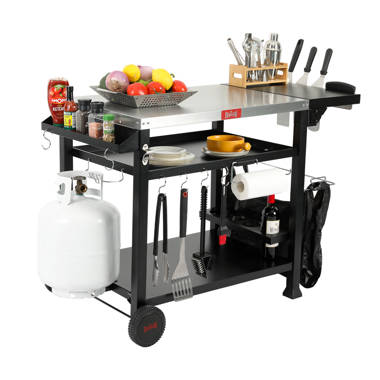 PVIFS Rolling Prep Table with Stainless Steel Top | Wayfair