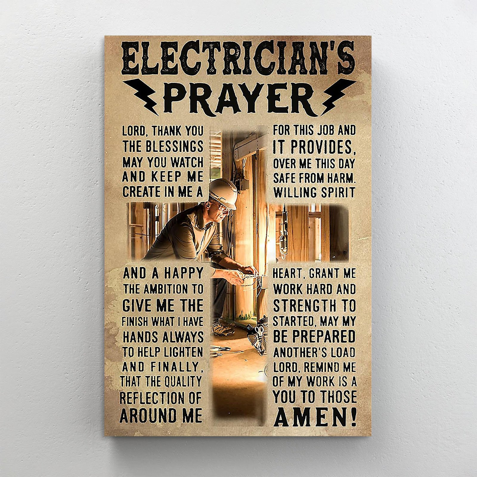 Trinx Electrician Prayer God - 1 Piece Rectangle Graphic Electrician ...