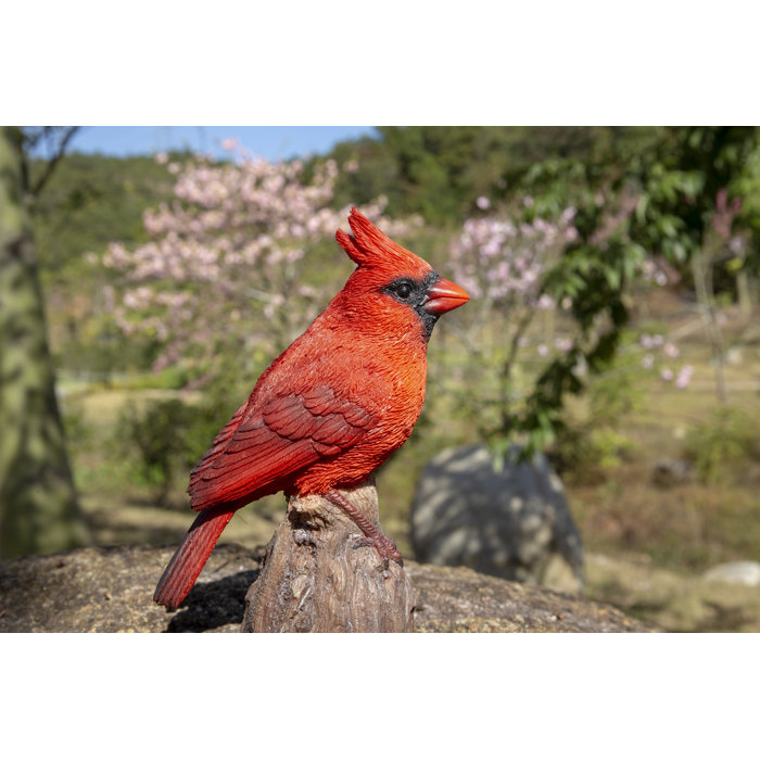 Hi-Line Gift Ltd. Motion Activated Singing Cardinal Standing on Stump ...