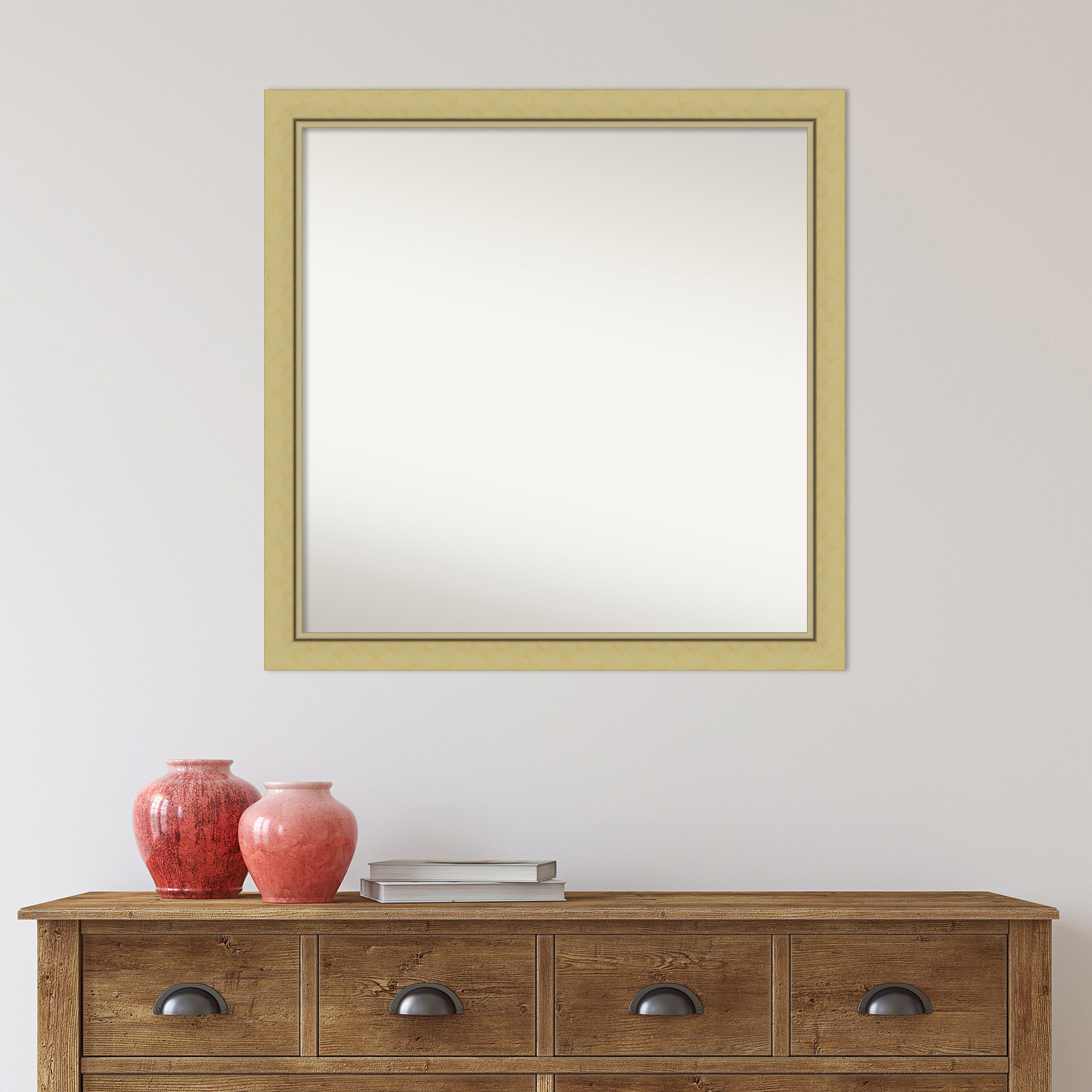 Everly Quinn Landon Gold Narrow Bathroom Vanity Non-Beveled Wall Mirror ...