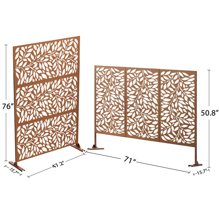 Fency 6.5 ft. H x 4 ft. W Privacy Screen Metal Fence Panel & Reviews ...