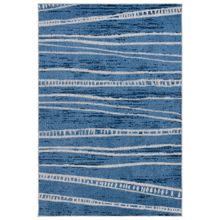 Wrought Studio Farthin Blue Indoor/Outdoor Rug | Wayfair