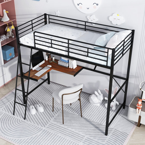 Mason & Marbles Rohnert Twin Platforms Loft Bed with Built-in-Desk by ...
