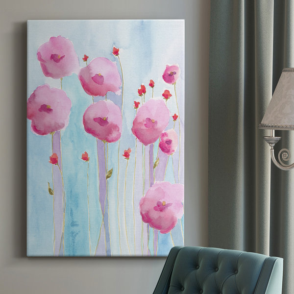 Red Barrel Studio® Pink Florets II - Wrapped Canvas Graphic Art | Wayfair