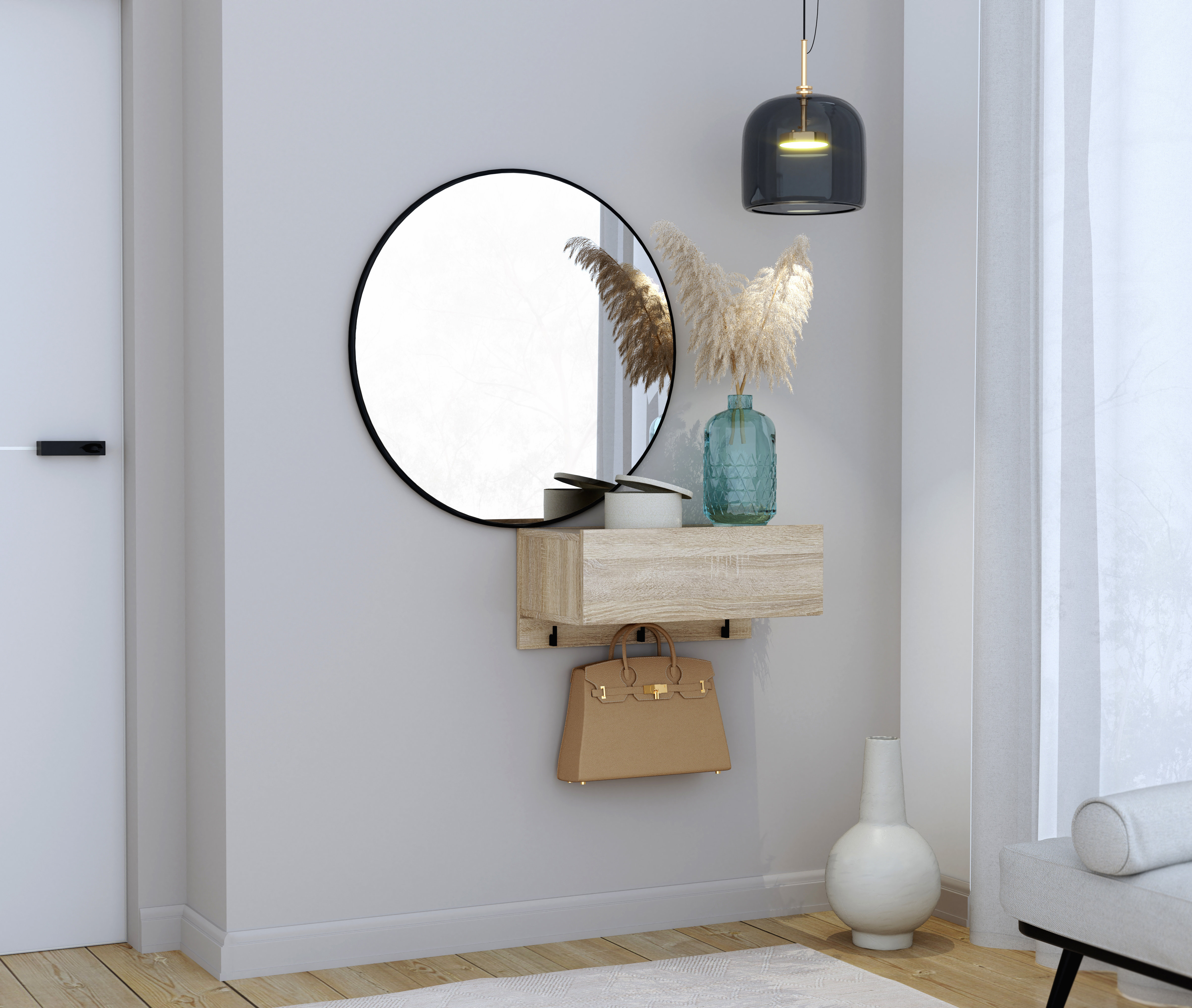 Brayden Studio Cotter 3 - Hook Wall Mounted Coat Rack with Storage in ...