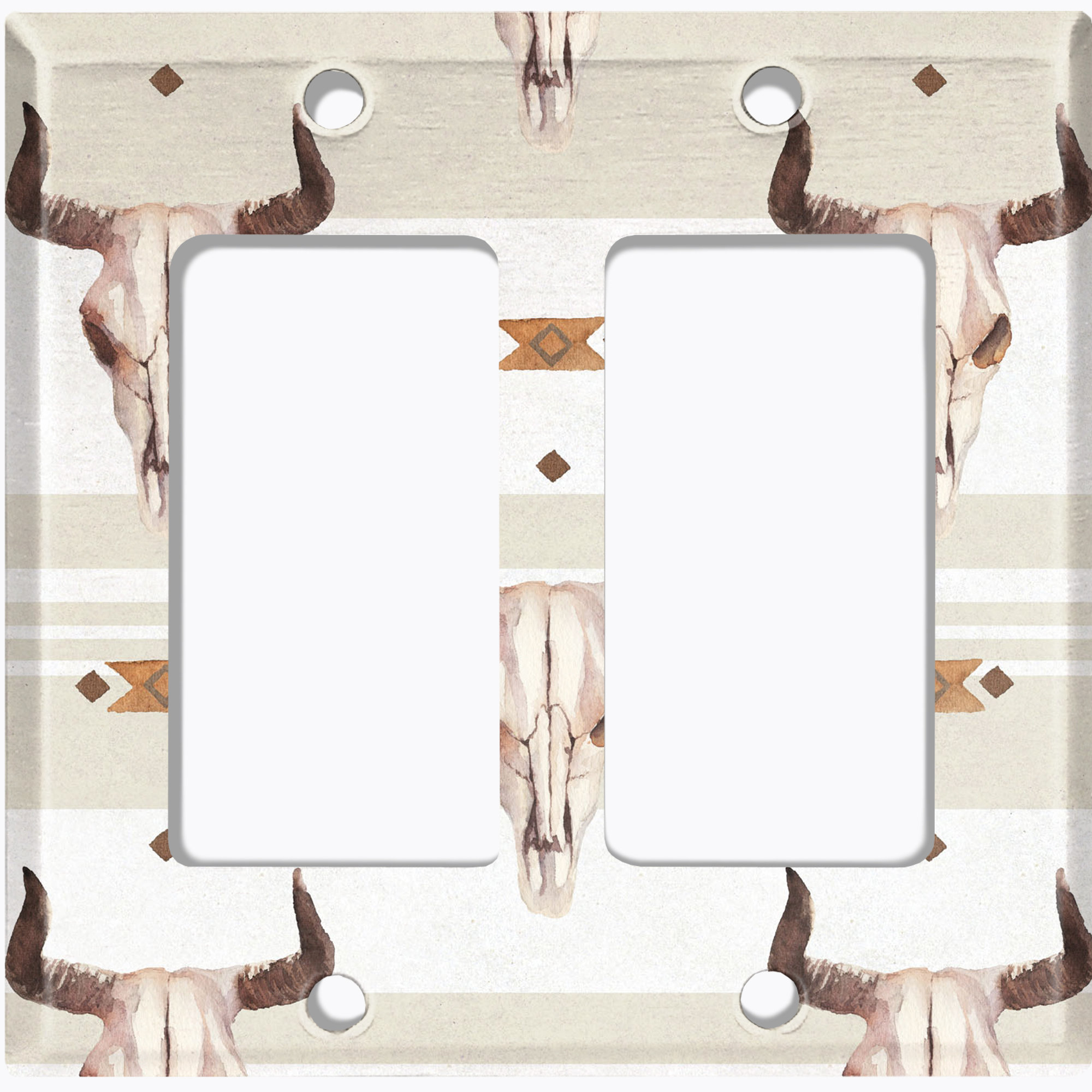WorldAcc Indian Native Bull Skull 2-Gang Rocker Wall Plate | Wayfair