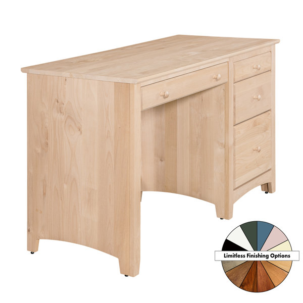 Foundry Select Malani 4 Drawer Solid Wood Desk & Reviews | Wayfair