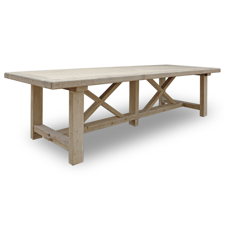 Lily's Living 118" Pine Solid Wood Trestle Dining Table | Wayfair