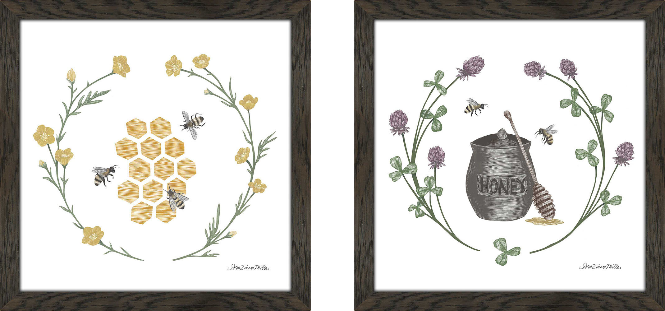 Ophelia & Co. Happy To Bee Home III - 2 Piece Picture Frame Graphic Art ...