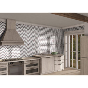 Belluno Designs Luna 1" x 3" Marble Herringbone/Chevron Mosaic Wall ...
