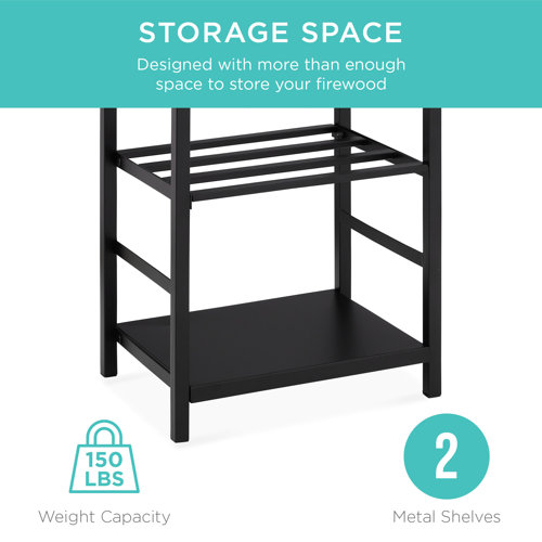 Winston Porter Abhik 17'' W Metal Log Rack & Reviews | Wayfair