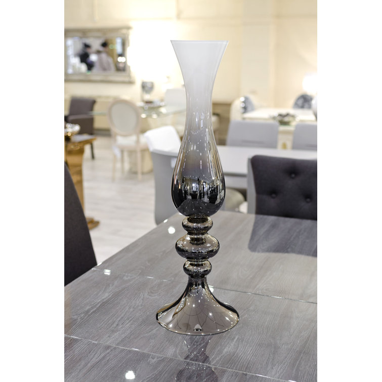 Ivy Bronx Rodrigue White/Chrome Glass Floor Vase & Reviews | Wayfair.co.uk