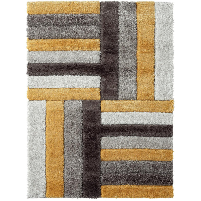 Latitude Run® Lantanas Performance Yellow/Gray Rug & Reviews | Wayfair