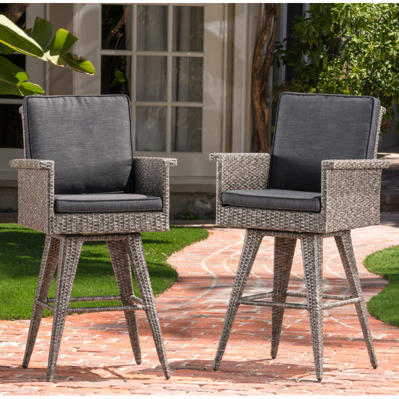 Rosecliff Heights Washington 30.5" Patio Bar Stool with Cushion ...