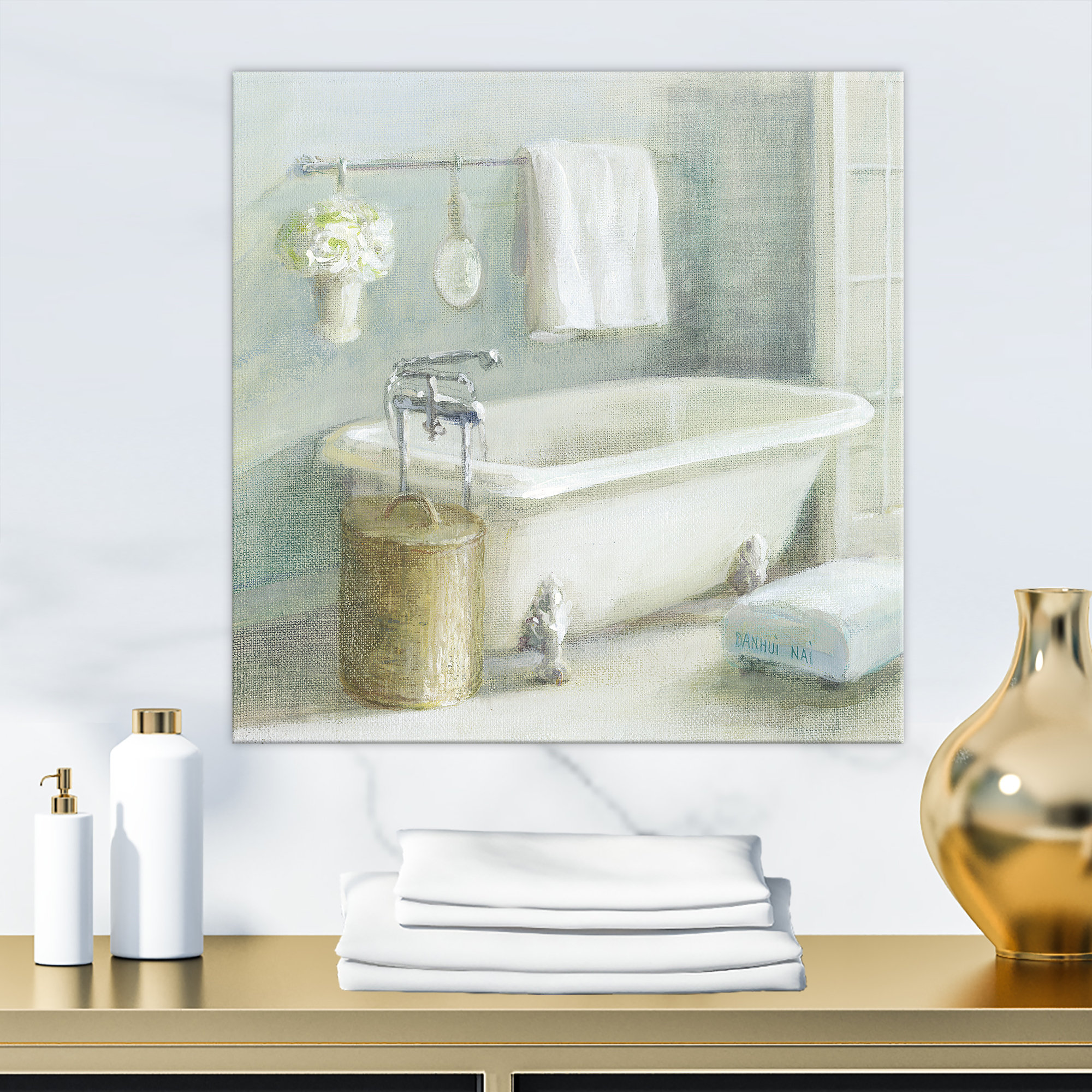 Bless international Pastel Bath I - Painting on Canvas | Wayfair