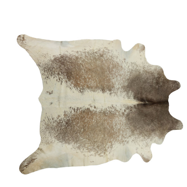 Union Rustic Tommy Handmade Cowhide Salt Pepper Taupe/White Rug ...