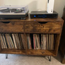 17 Stories Vinyl Record Player Turntable Stand Multimedia Media Shelves ...