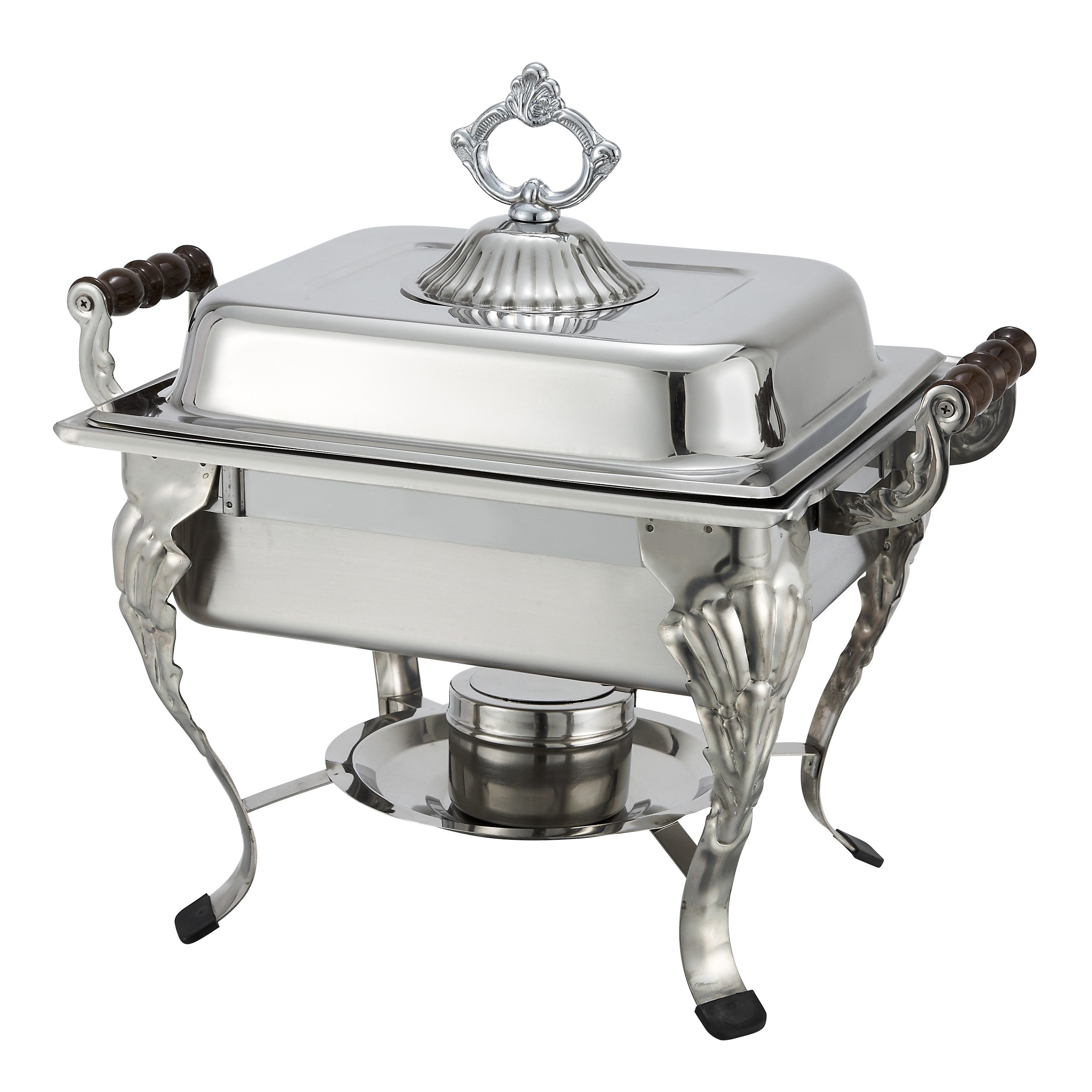 Winco Crown Stainless Steel 4 Quarts Square Chafing Dish & Reviews ...