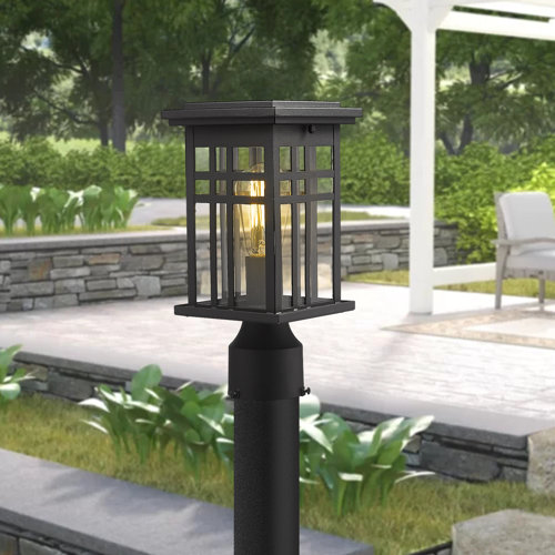 Red Barrel Studio® Outdoor Post Light Clear Glass Shade Pole Lantern ...