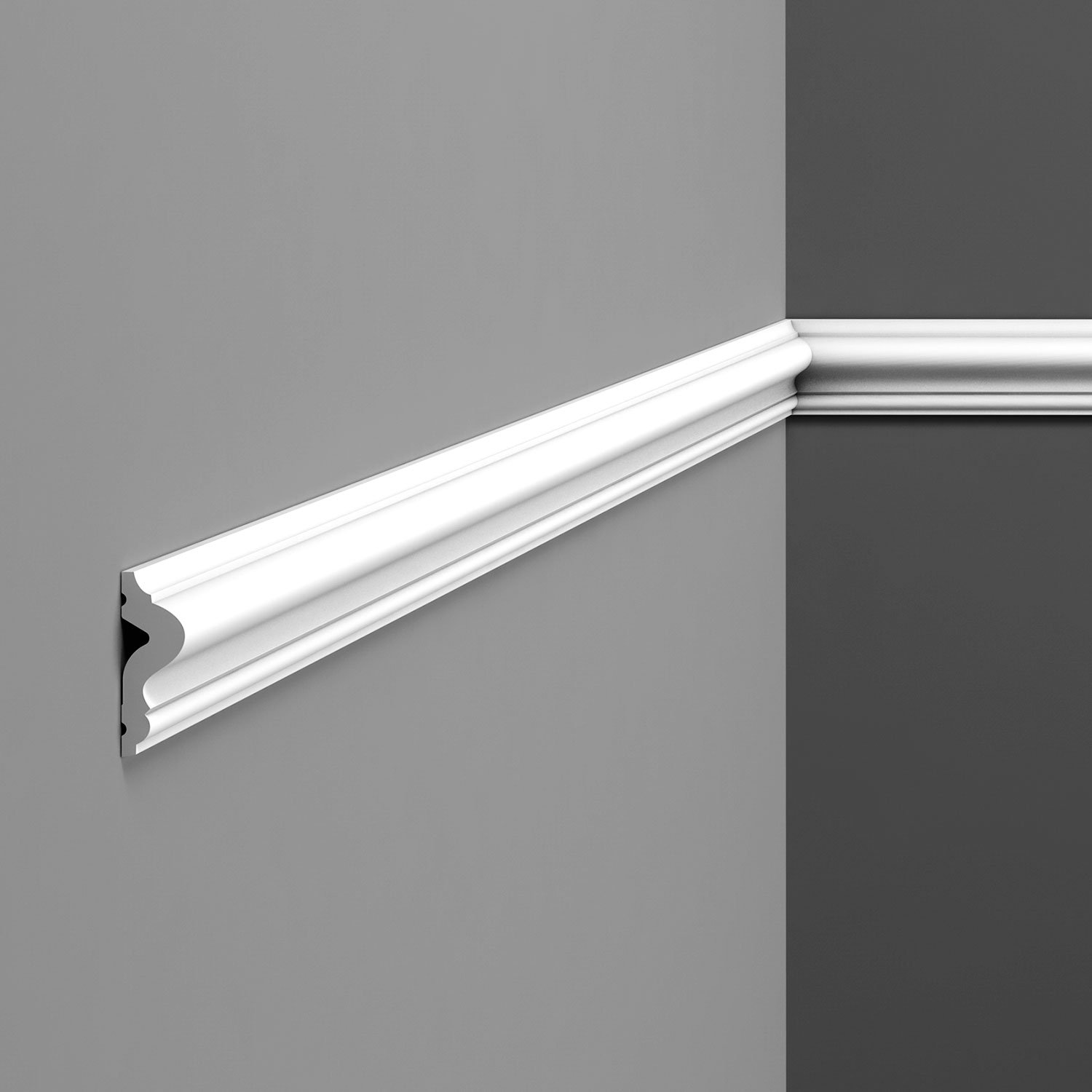 Orac Decor Polystyrene 2" H x 78" W x 5/8" D Chair Rail, Primed White ...