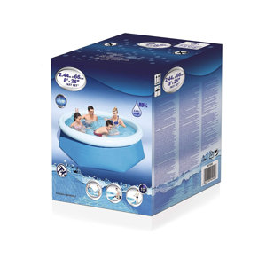 Northlight Round Inflatable Easy Set Kids Swimming Pool with Filter ...