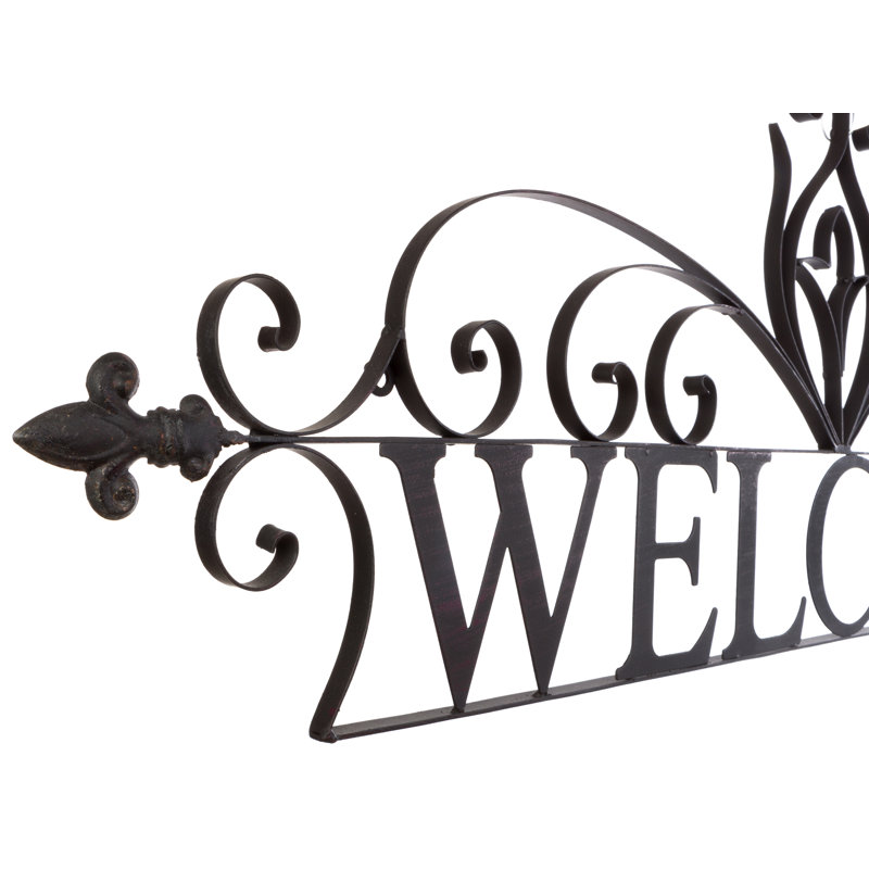 Gracie Oaks Nailwell Elegant Welcome Scroll Sign & Reviews | Wayfair