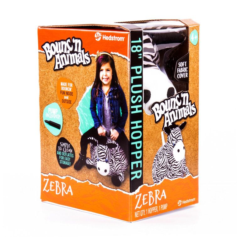 Hedstrom - 18" Plush Hopper Ball With Pump, Zebra | Wayfair