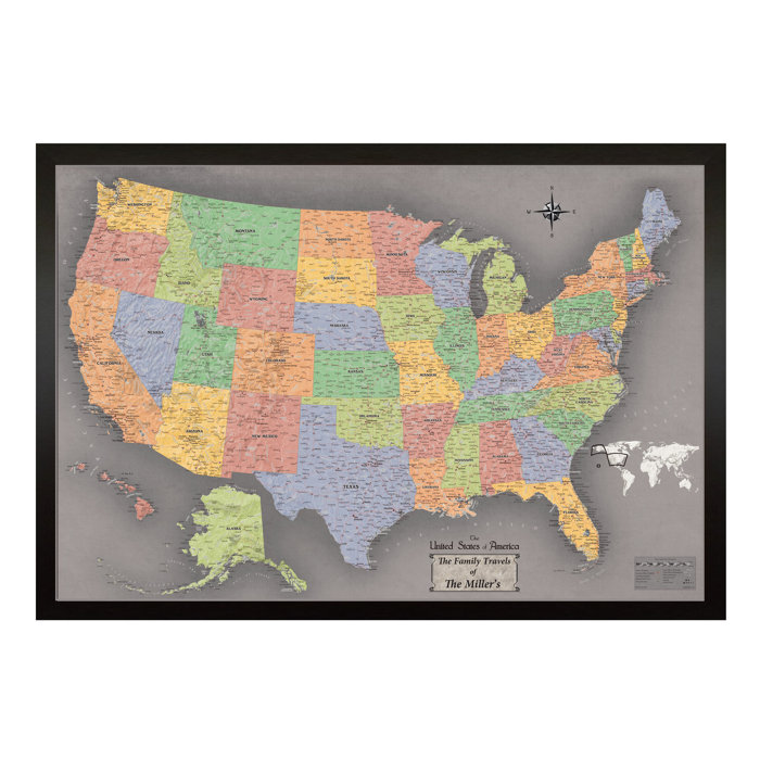 Home Magnetics Framed Magnetic Travel USA Map & Reviews | Wayfair