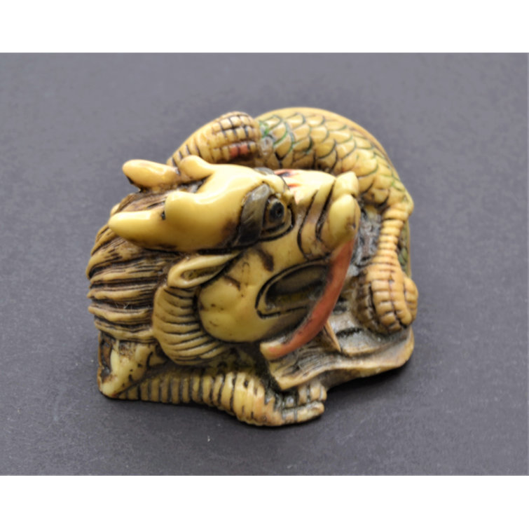Bungalow Rose Dragon Netsuke Figurine | Wayfair