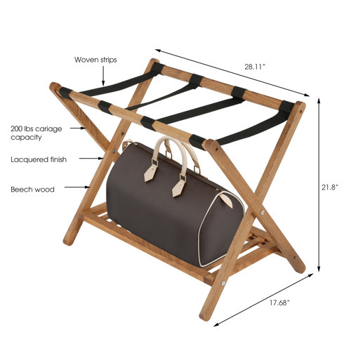 MT Displays Beech Wood Luggage Rack | Wayfair