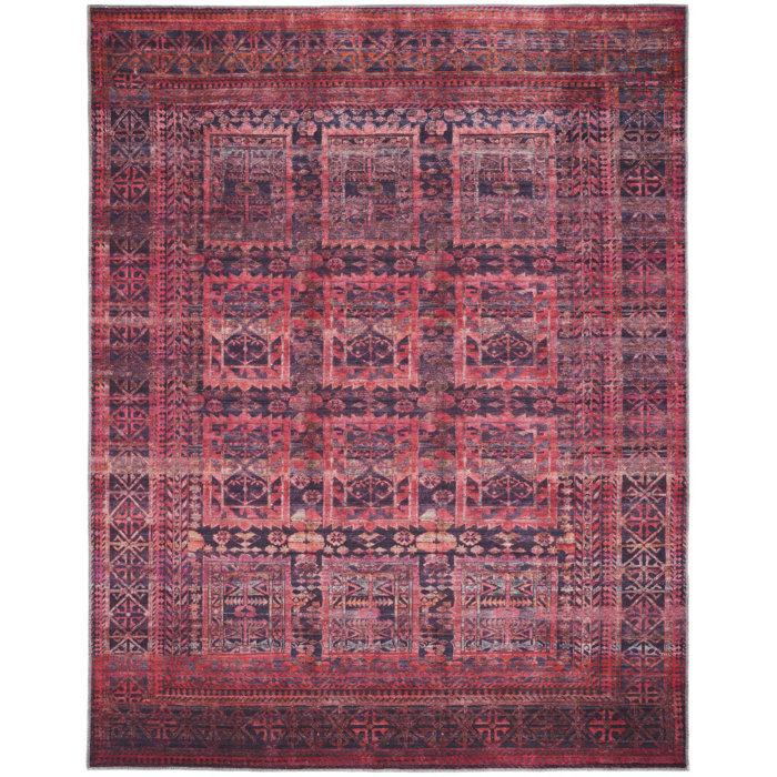 Bungalow Rose Red/Purple Rug | Wayfair